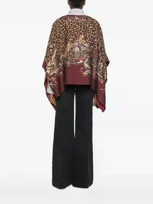 Etro Leopard-print Floral Pattern Poncho