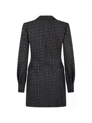 Alberta Ferretti Pinstripe Notched Lapel Blazer