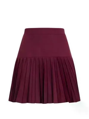 Alberta Ferretti High-waisted Pleated Mini Skirt - Red