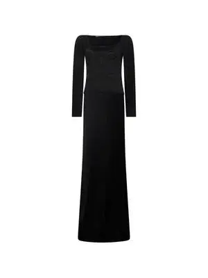 Alberta Ferretti Lace Insert Maxi Dress