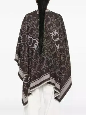 Pinko Logo-jacquard Fringed Poncho