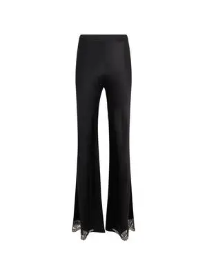 Alberta Ferretti Lace-trim Flared Trousers - Black