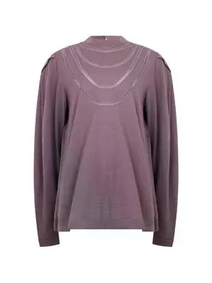 Alberta Ferretti Open-knit Long-sleeve Sweater - Purple