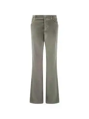 Alberta Ferretti Flared-leg Velvet Trousers - Grey