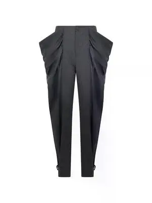 Alberta Ferretti Draped Pocket Buckled Cuff Trousers - Grey