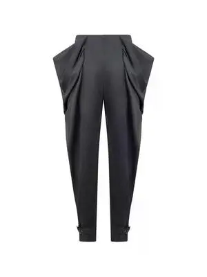 Alberta Ferretti Draped Pocket Buckled Cuff Trousers