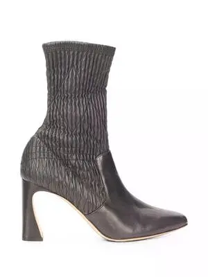 Alberta Ferretti Quilted Ruched Ankle Boots