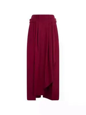 Alberta Ferretti Belted Pleated Maxi Skirt - Red