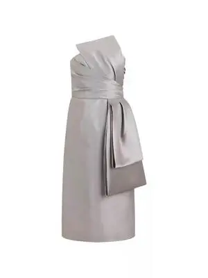 Alberta Ferretti Draped Bow Detail Midi Dress