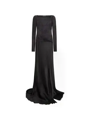 Alberta Ferretti Long-sleeve Gown