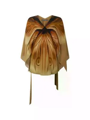 Alberta Ferretti Silk Cape - Neutrals