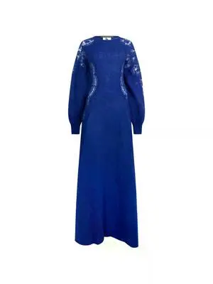 Alberta Ferretti Lace Insert Maxi Dress