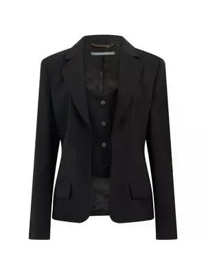 Alberta Ferretti Peak Lapel Layered Waistcoat Blazer - Black