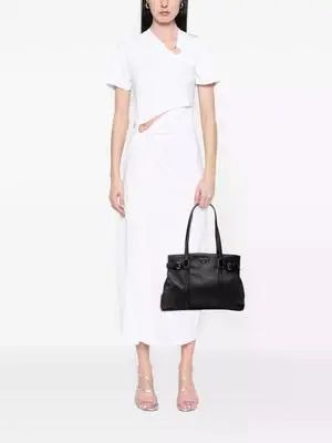Prada Vitello Daino Buckle Tote Bag