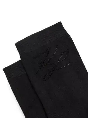 Karl Lagerfeld Autograph Mesh And Rhinestone Socks