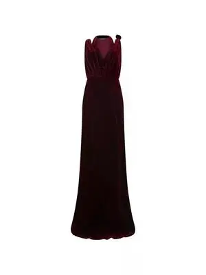 Alberta Ferretti Velvet Halterneck Maxi Dress