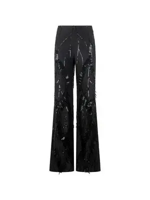 Alberta Ferretti Sequin-embellished Palazzo Pants - Black