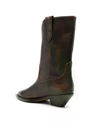 VIA ROMA 15 Western-style Pointed-toe Leather Boots