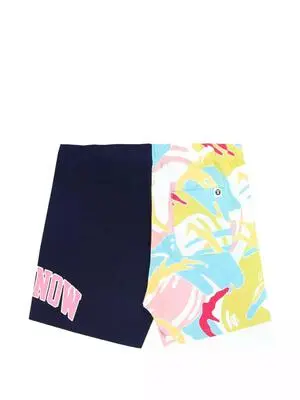 AAPE BY *A BATHING APE Panelled Shorts With Camouflage Print - Blue