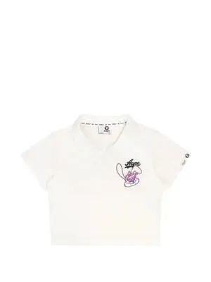 AAPE BY *A BATHING APE Bunny-embroidered Cropped T-shirt - Neutrals
