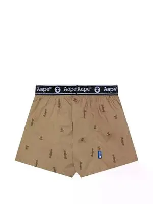 AAPE BY *A BATHING APE Moonface Logo-patterned Boxers - Neutrals