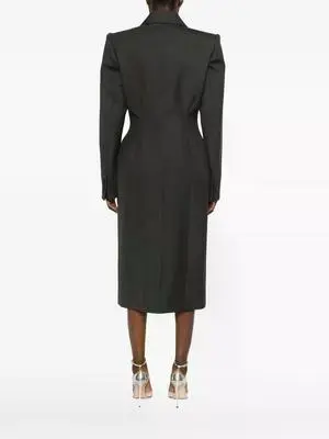 MUGLER Padded-shoulder Concealed-fastening Coat