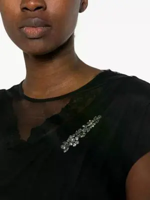 Simone Rocha Crystal Embellished Lace Trim Midi Dress