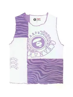 AAPE BY *A BATHING APE Moonface Patchwork Tank Top - White