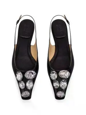 A.W.A.K.E. Mode Crystal-embellished Slingback Pumps