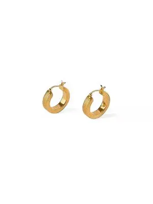 GWEN BELOTI Boxy Ridged Hoop Earrings