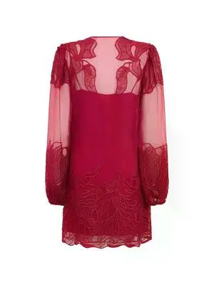 Alberta Ferretti Sheer Sleeve Mini Dress