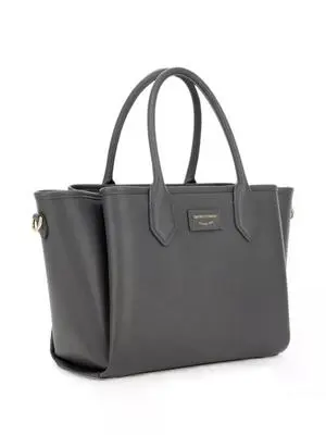 Emporio Armani Logo Patch Pebbled Tote Bag
