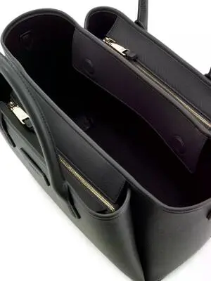 Emporio Armani Logo Patch Pebbled Tote Bag