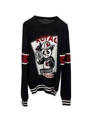 Dolce & Gabbana Panda Print Wool Sweater
