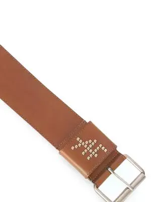 Alberta Ferretti Studded-logo Leather Belt