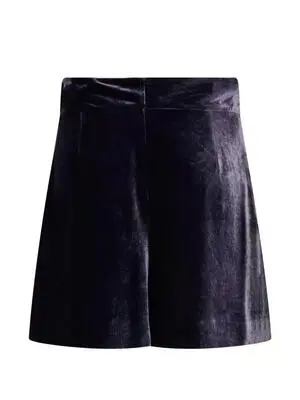 Alberta Ferretti Flared Velvet Shorts - Purple