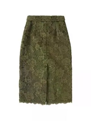 Simone Rocha Peeling Floral Lace Midi Skirt