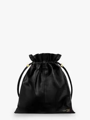 Celine Leather Crossbody Bag With Triomphe Logo - Black