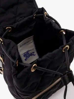 Burberry Mini Quilted Nylon Backpack With Leather Logo Patch