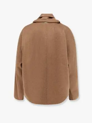 Max Mara Cropped Virgin Wool Jacket With Scarf