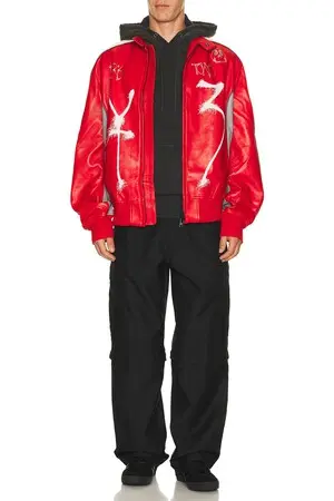 Y3 Gfx Leather Jacket