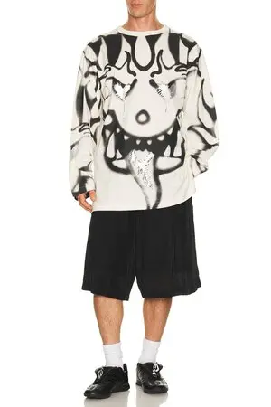 Y3 Aop Gfx Long Sleeve In White