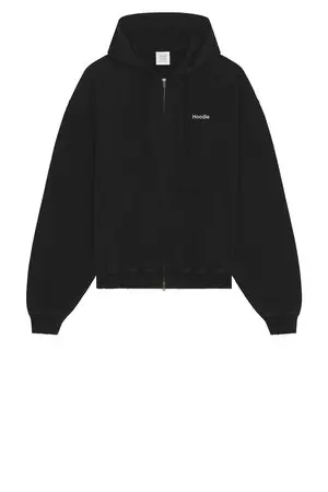 Vetements Embroidered Definition Zip-up Hoodie - Washed Black