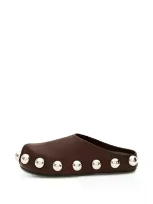 A.W.A.K.E. Mode Gabi Stud-embellished Leather Mules