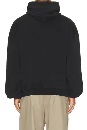 Vetements Tape Logo Destroyed Hoodie - Faded Black