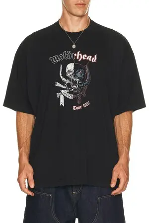 Vetements X Motorhead Double Graphic Cut-up T-shirt In Black - Washed Black