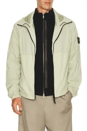 Stone Island Zip Jacket In Cream - Sand