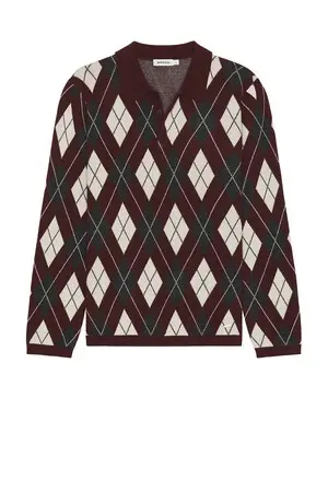 Simkhai Callum Cashmere Argyle Polo In Multi