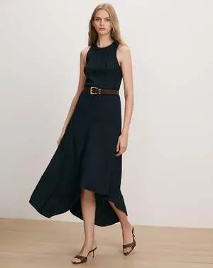 Veronica Beard Thalissa Handkerchief Dress - Navy