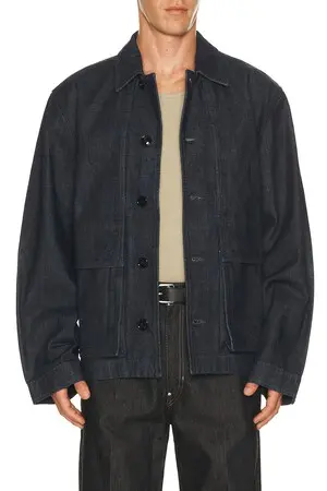 LEMAIRE Boxy Jacket In Blue - Denim Indigo